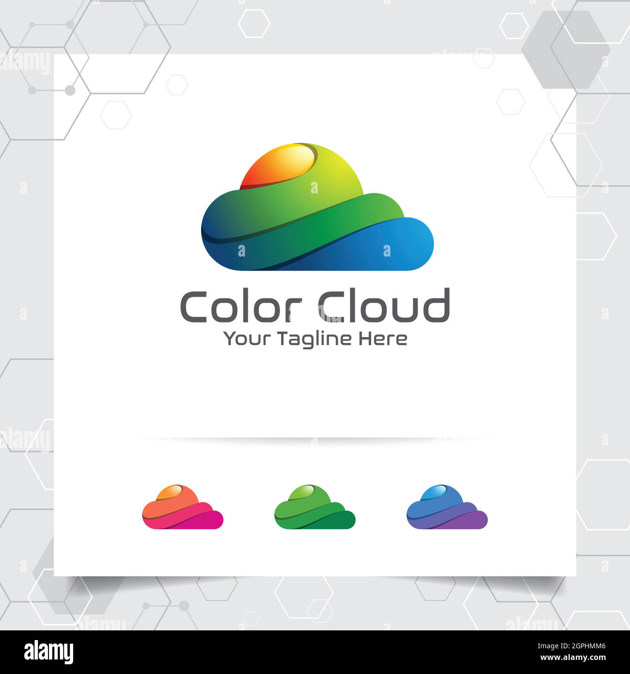 Colorful cloud logo vector design with concept of modern color ...