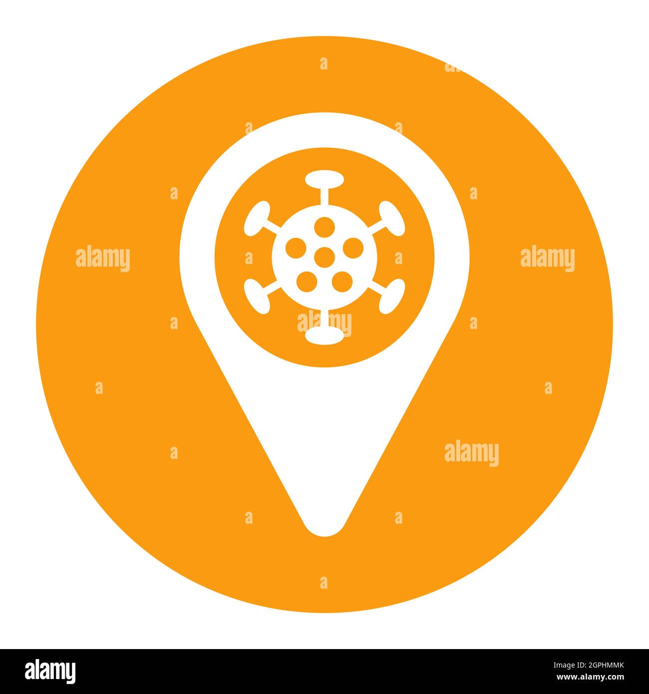 Map pointer, pin map and corona virus vector white glyph icon Stock Vector Image & Art - Alamy