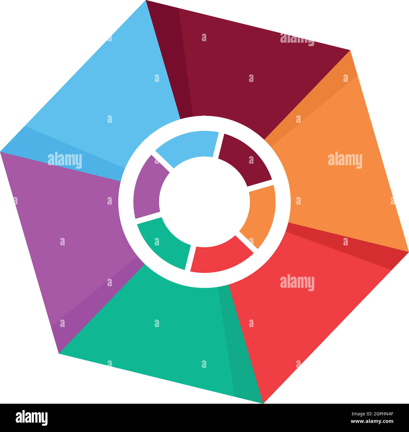 Hexagonal diagram icon, flat style Stock Vector Image & Art - Alamy