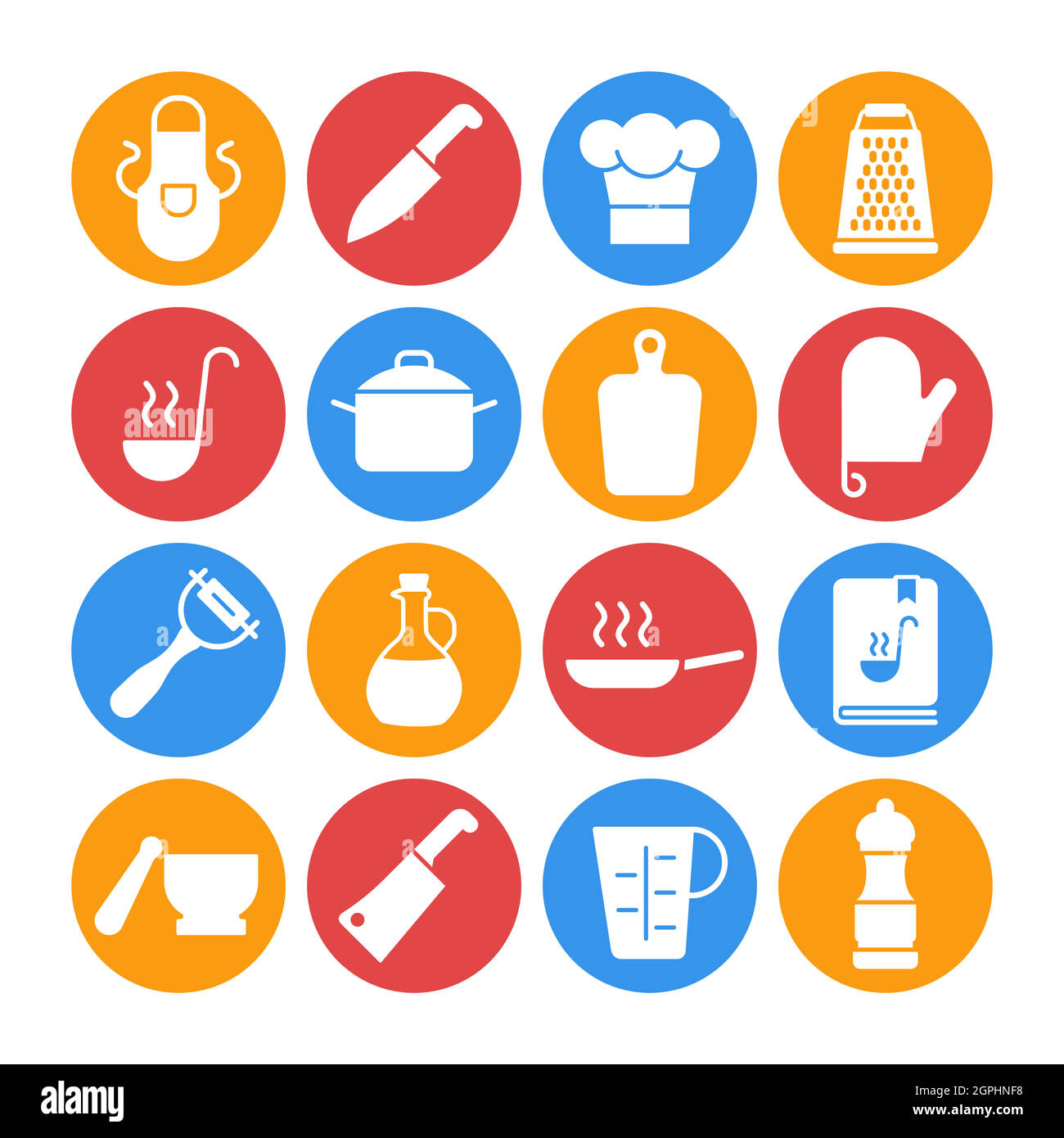 Cooking foods and kitchen vector icon white glyph set Stock Vector ...