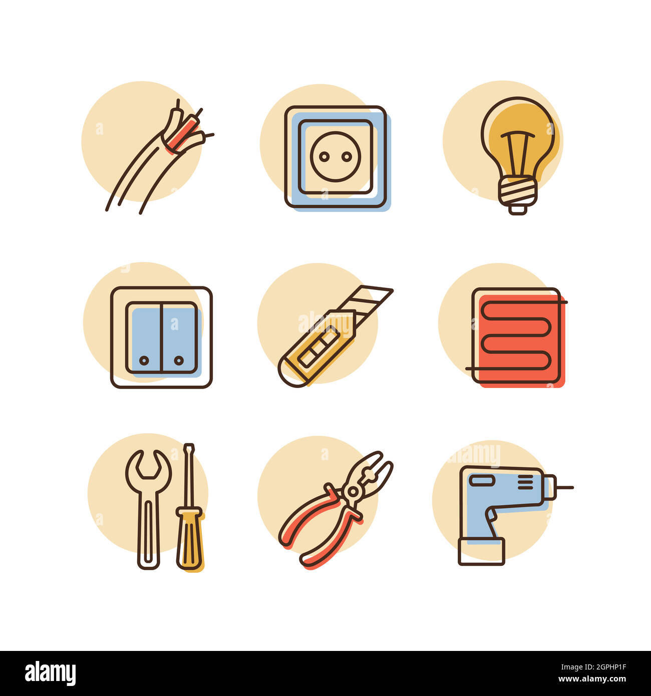 Tool pliers electrical cable Stock Vector Images - Alamy