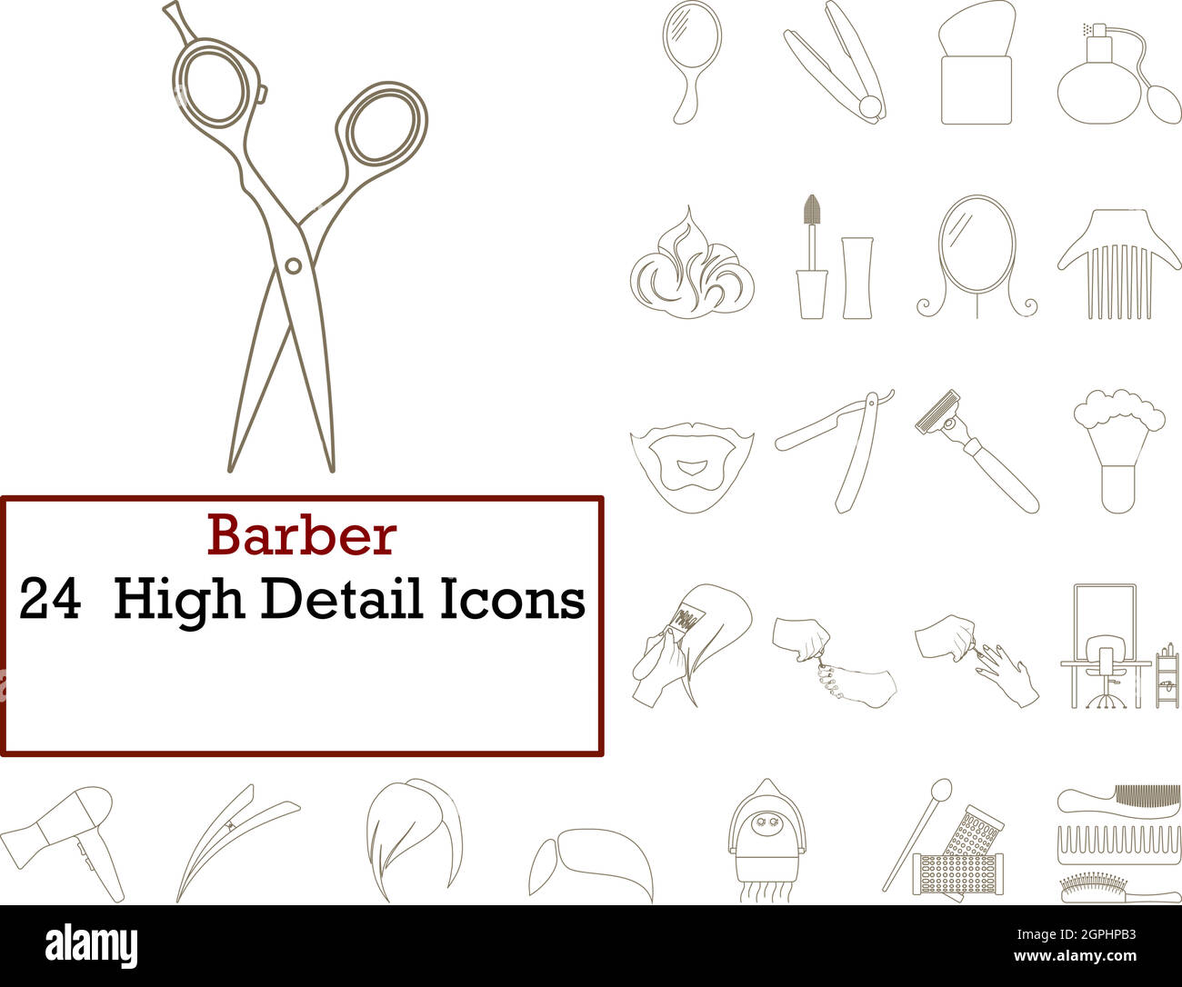 Barber Icon Set Stock Vector Image & Art - Alamy