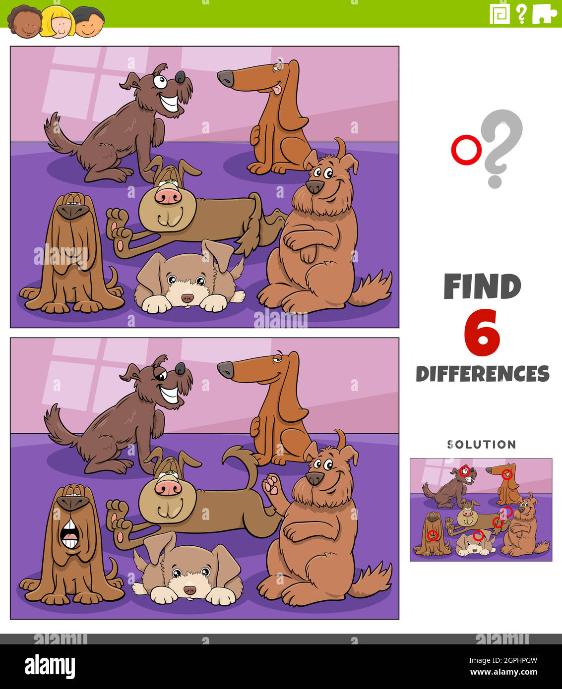 differences educational game with cartoon dogs and puppies Stock Vector Image & Art - Alamy