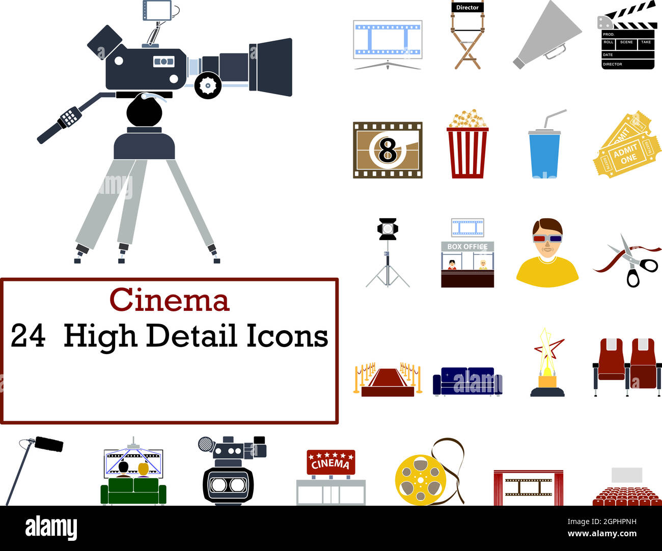 Cinema Icon Set Stock Vector Image & Art - Alamy