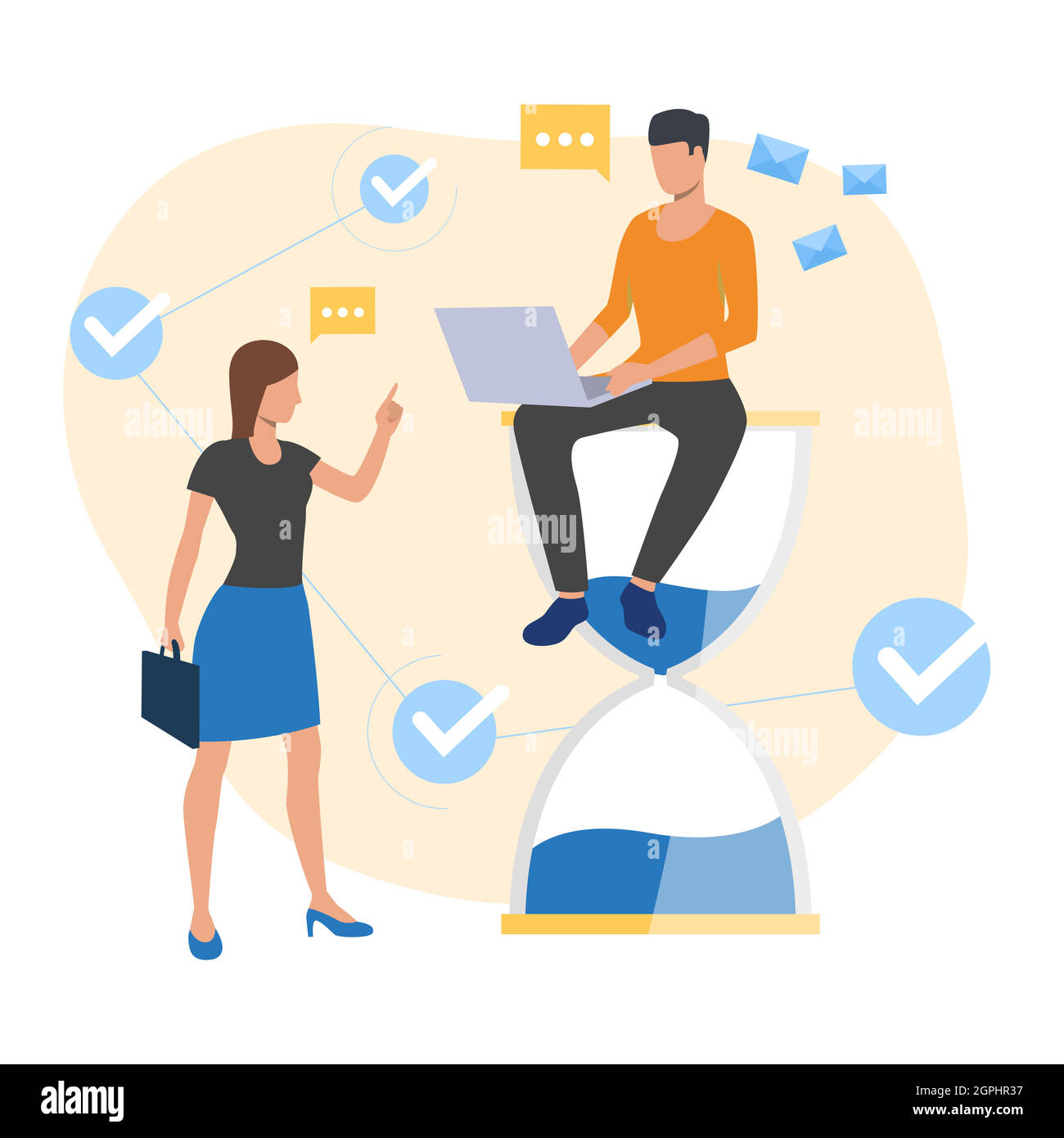 Man sitting working on computer Stock Vector Images - Alamy