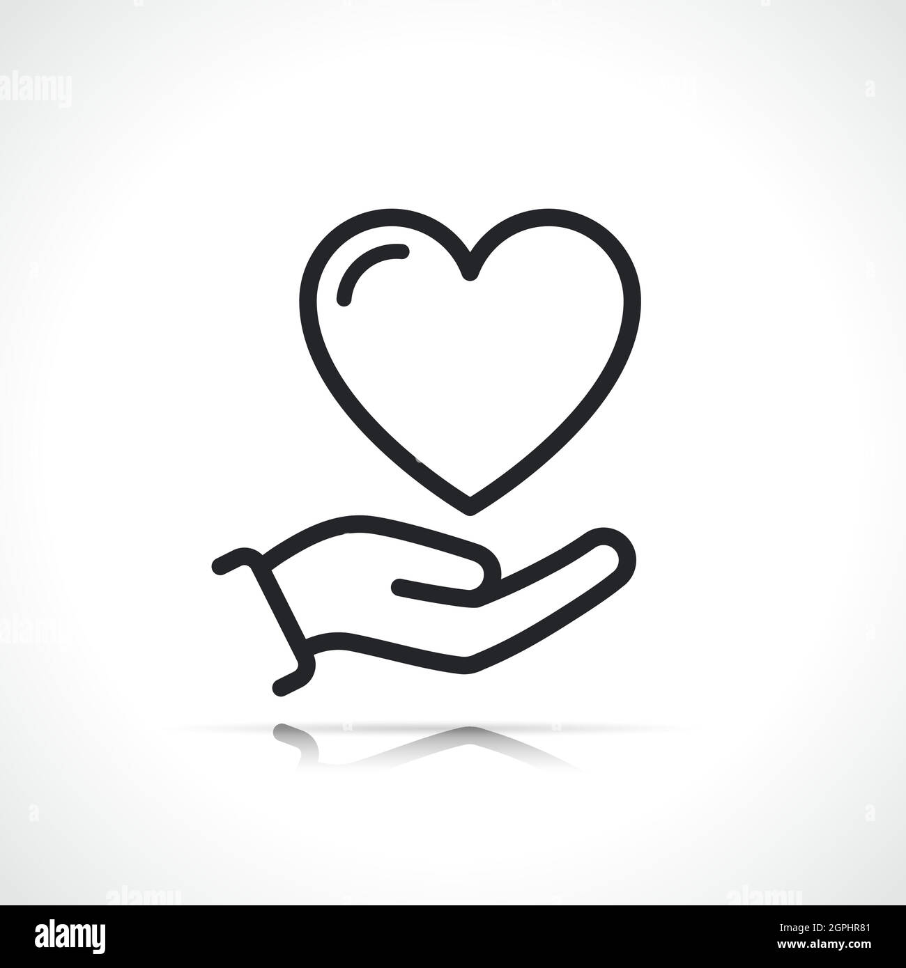 donation hand and heart icon Stock Vector Image & Art - Alamy