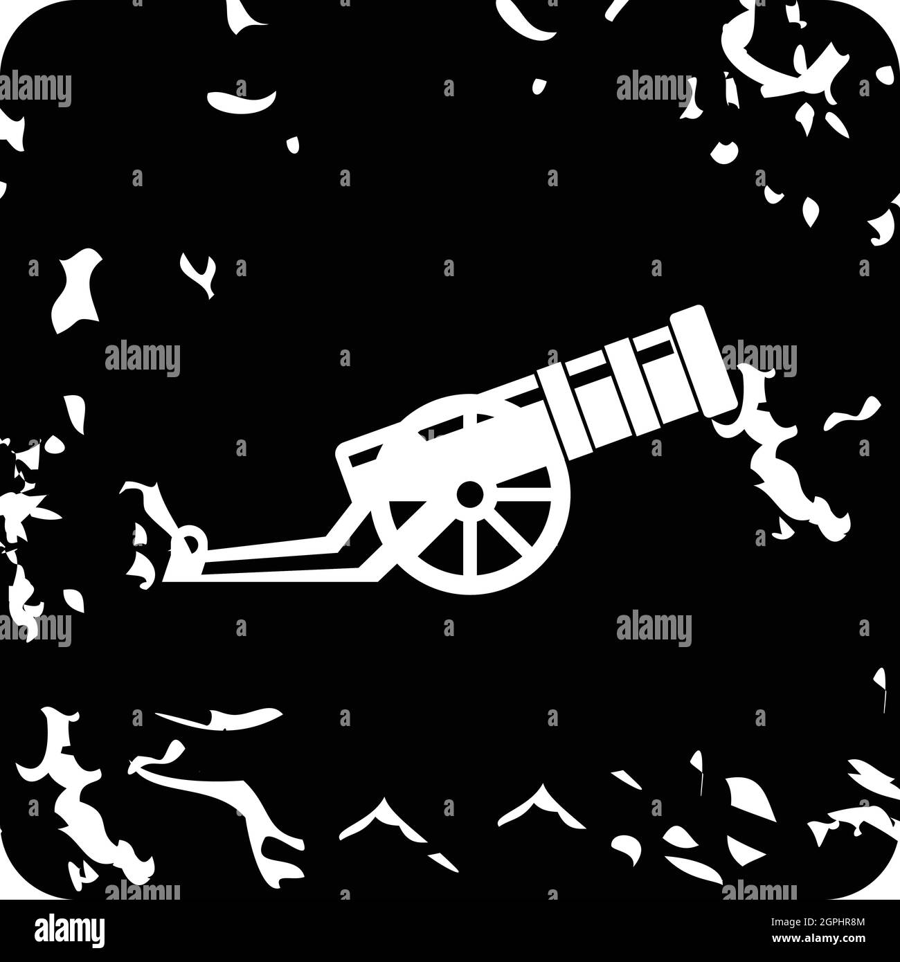 Medieval military throwing gun icon, grunge style Stock Vector Image ...