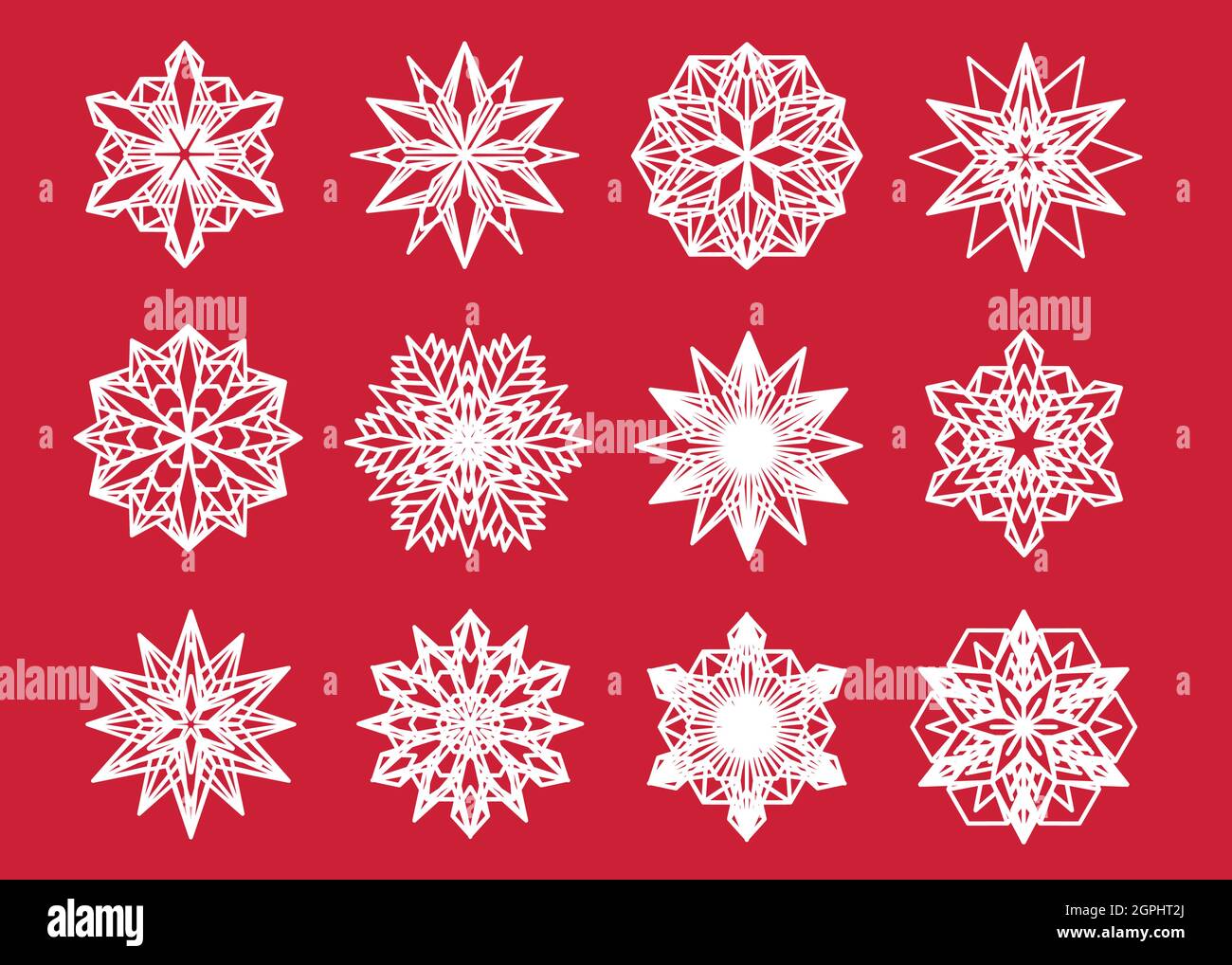 Snowflake vector set. Snow flake isolated icon collection Stock Vector ...