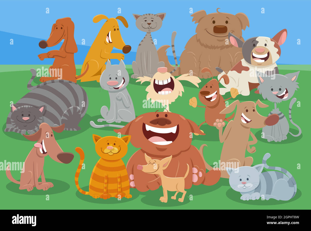 Funny domestic cats Stock Vector Images - Alamy