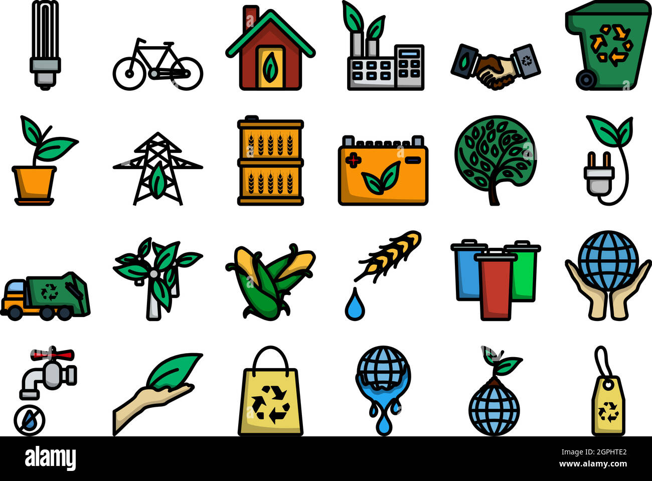 Ecology Icon Set Stock Vector Image & Art - Alamy
