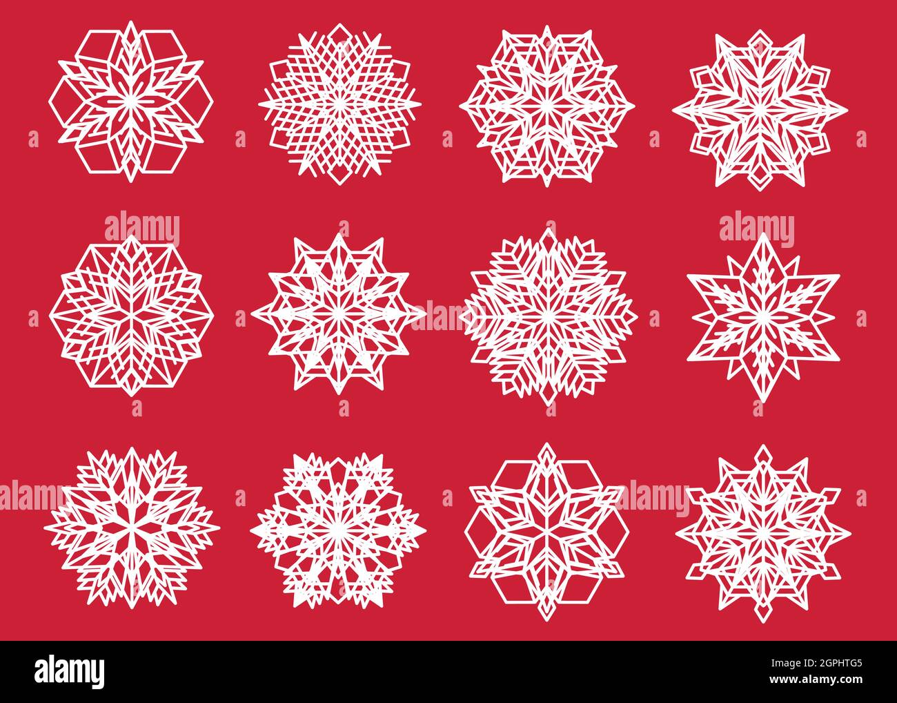 Snowflake vector set. Snow flake isolated icon collection Stock Vector ...