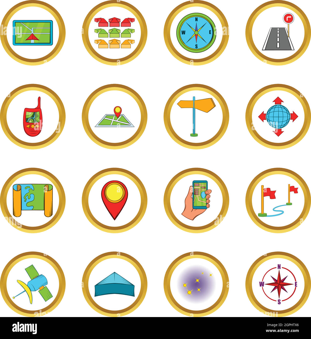 Black navigation compass set Cut Out Stock Images & Pictures - Alamy