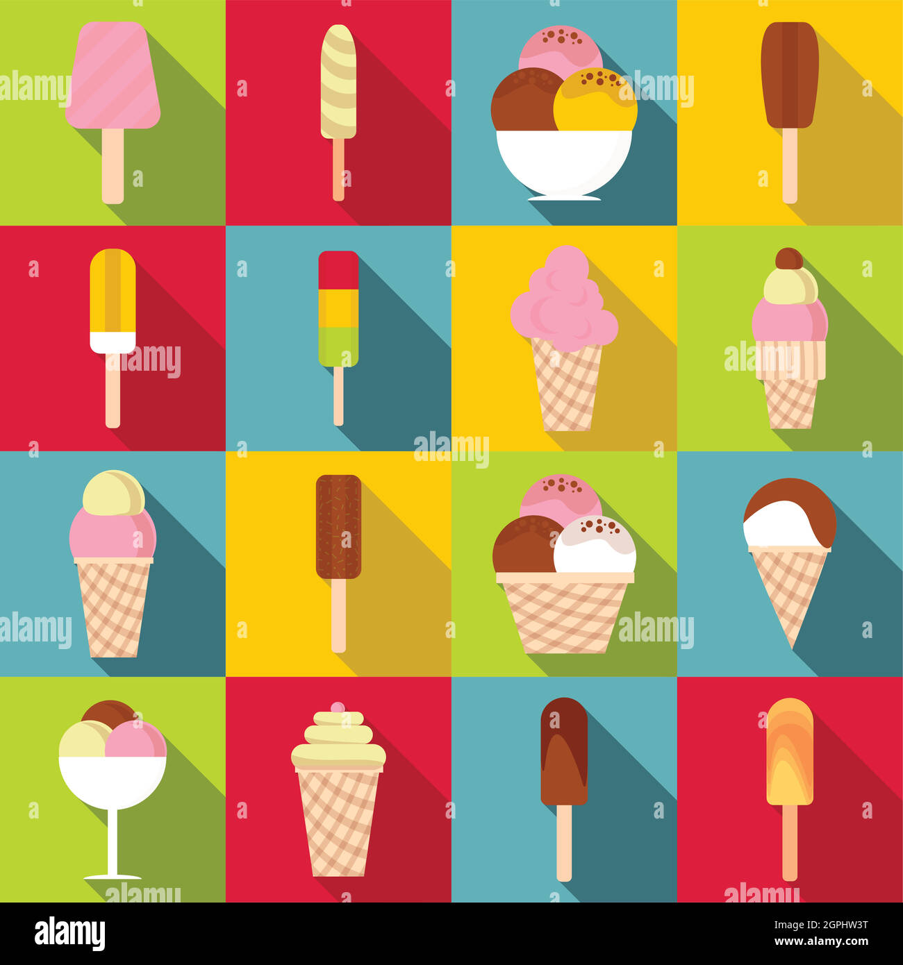 Bowl different tasty ice Stock Vector Images - Alamy