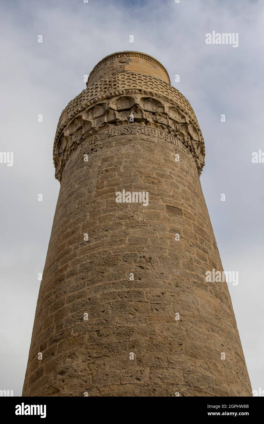 Baku, AFacade and minaret of the Muhammad Mosque in the old city of ...