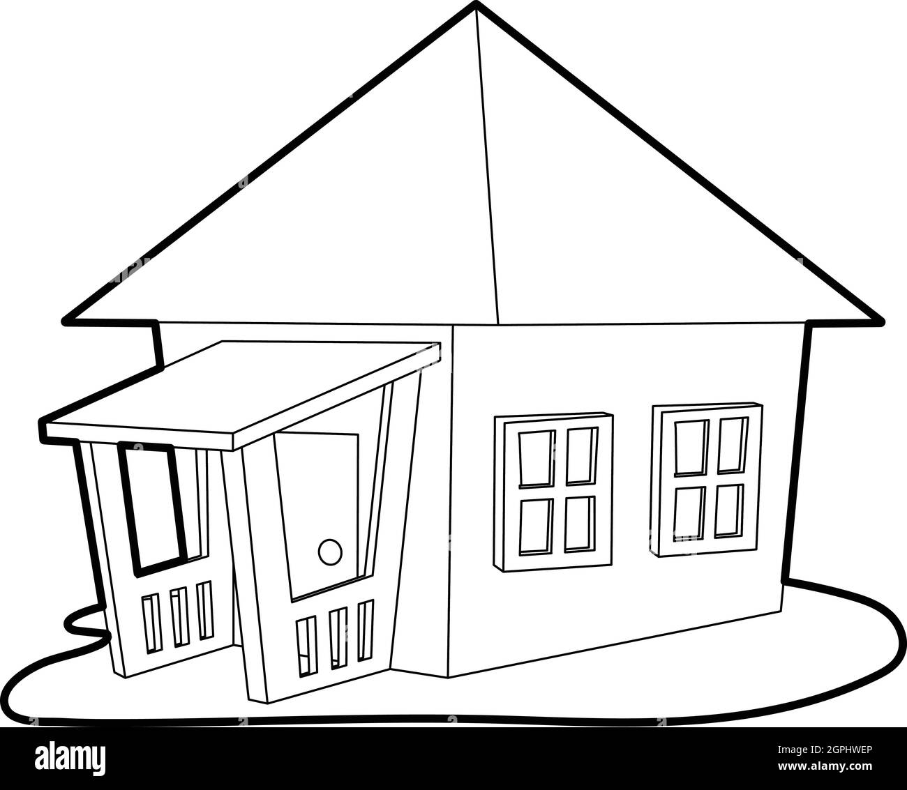 Bungalow house line icon Cut Out Stock Images & Pictures - Alamy