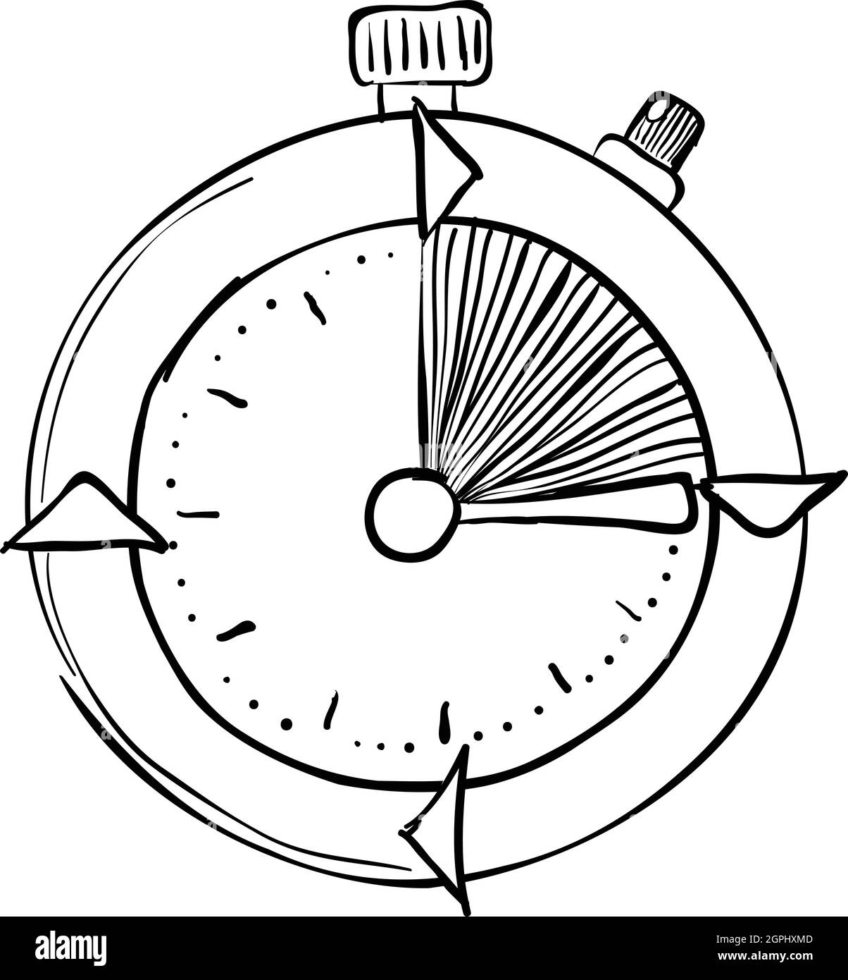 Clock icon hand drawn Cut Out Stock Images & Pictures - Alamy