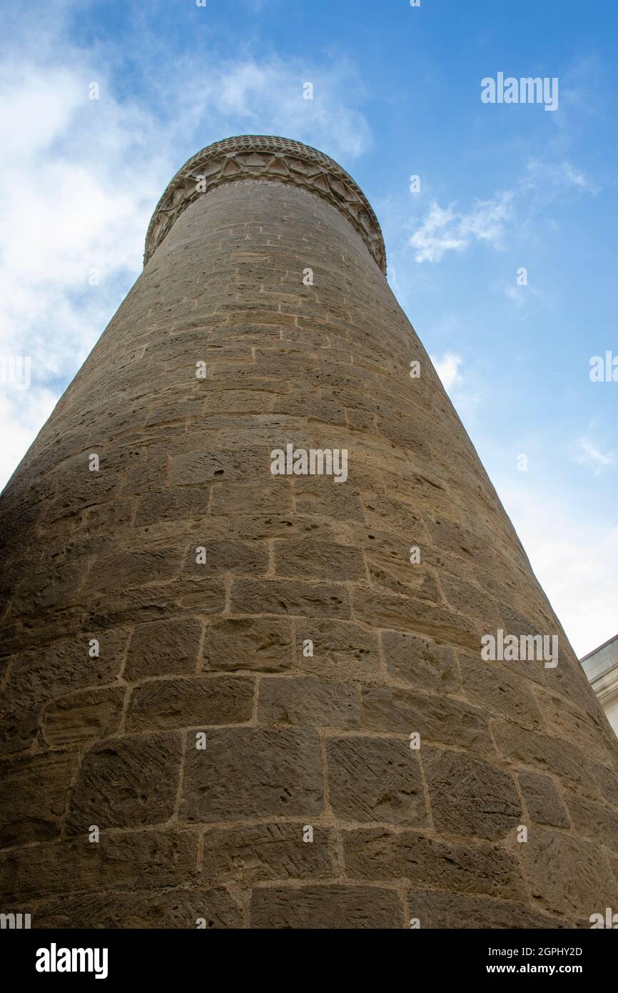 Baku, AFacade and minaret of the Muhammad Mosque in the old city of ...
