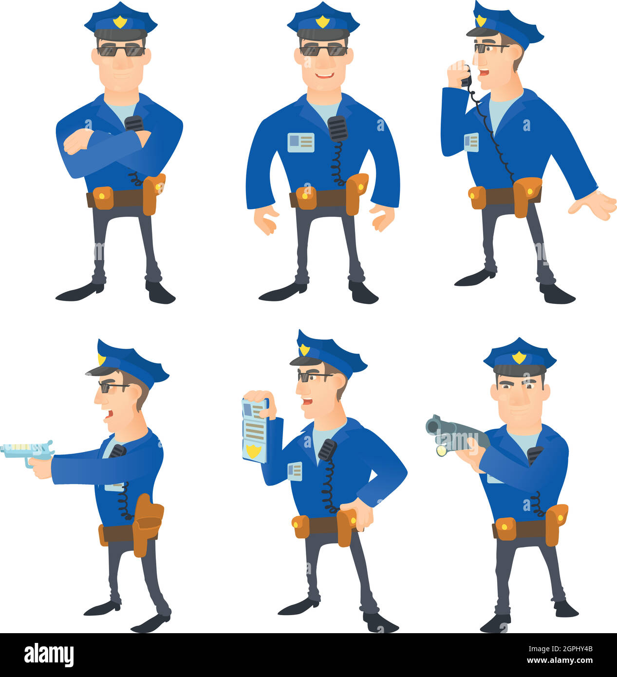 Policeman concept set, cartoon style Stock Vector Image & Art - Alamy