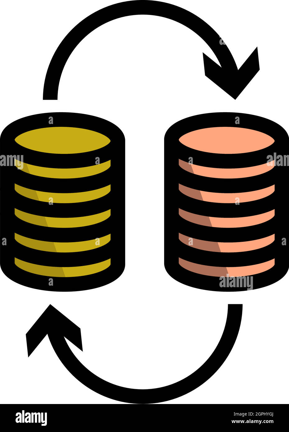 Heap coins dollar symbol Stock Vector Images - Alamy