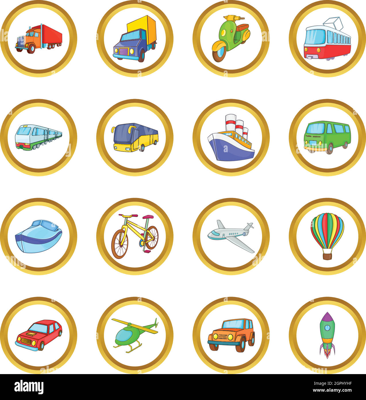 Transport vector set, cartoon style Stock Vector Image & Art - Alamy