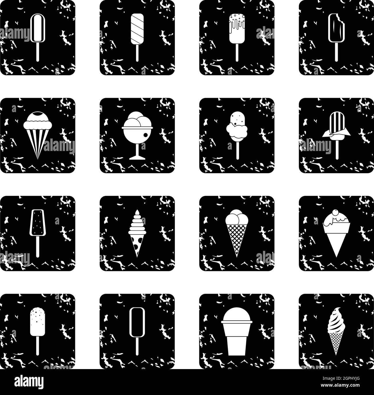 Ice cream set icons, grunge style Stock Vector Image & Art - Alamy