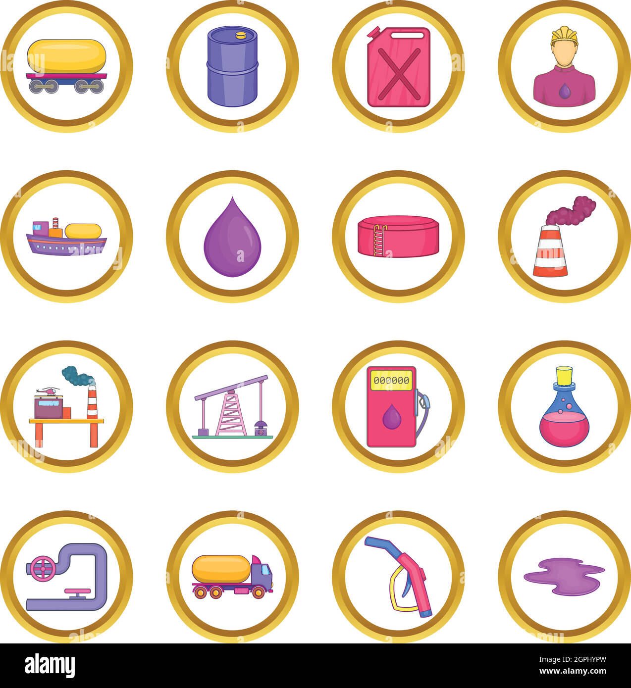 Oil industry factory cartoon Cut Out Stock Images & Pictures - Alamy