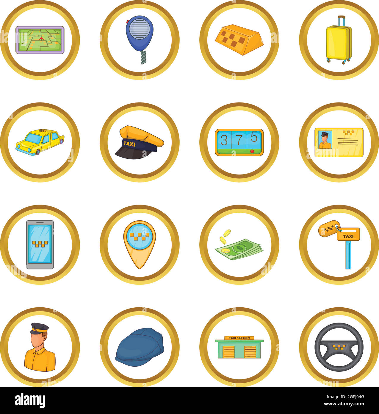 Taxi vector set, cartoon style Stock Vector Image & Art - Alamy