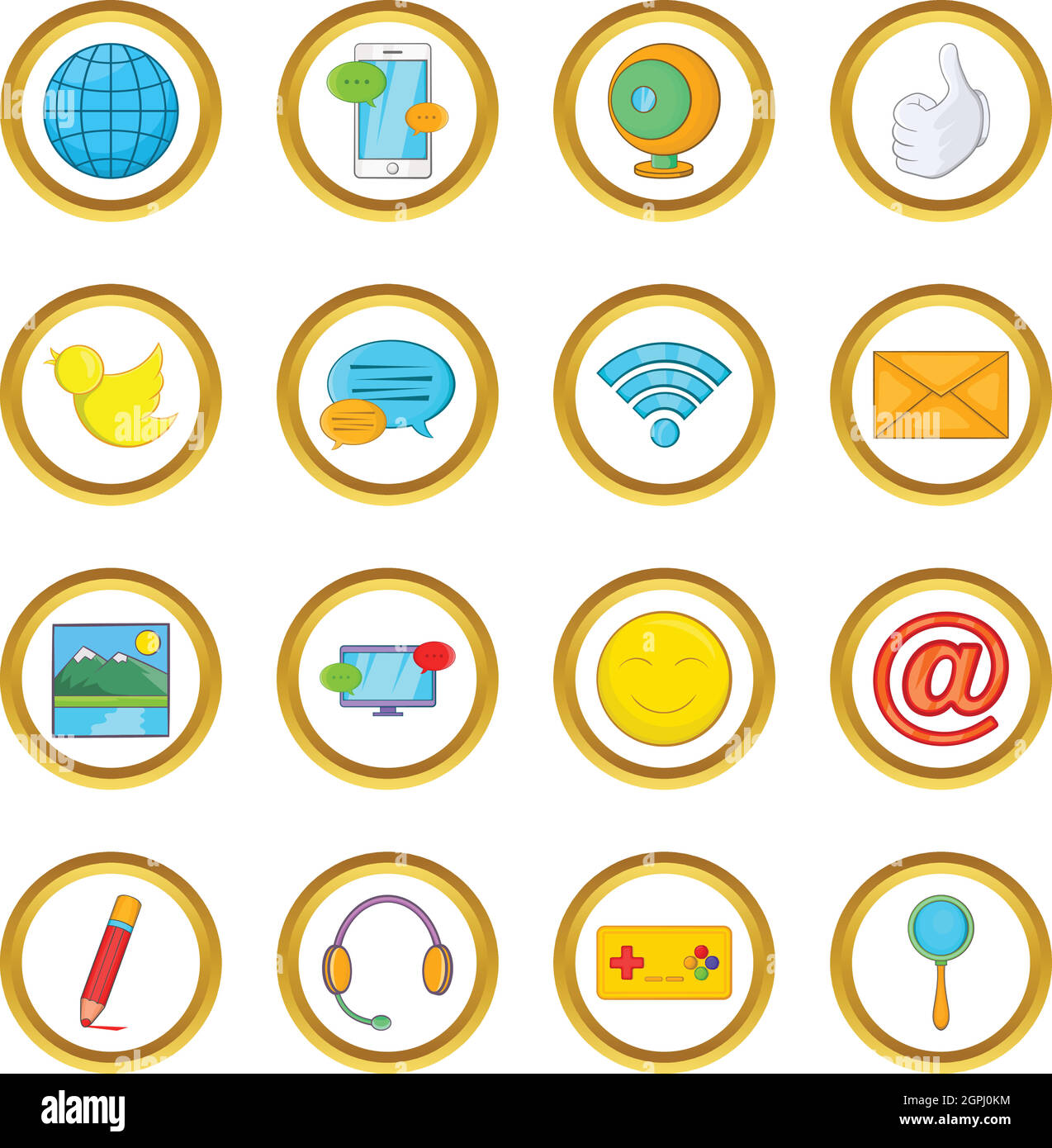 Social network isolated cartoon Cut Out Stock Images & Pictures - Alamy