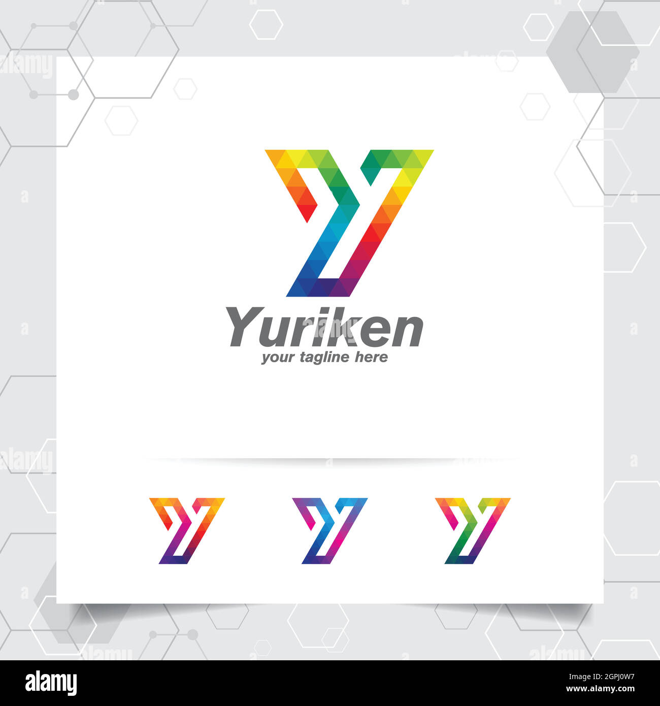 Digital logo letter Y design vector with modern colorful pixel icon for ...