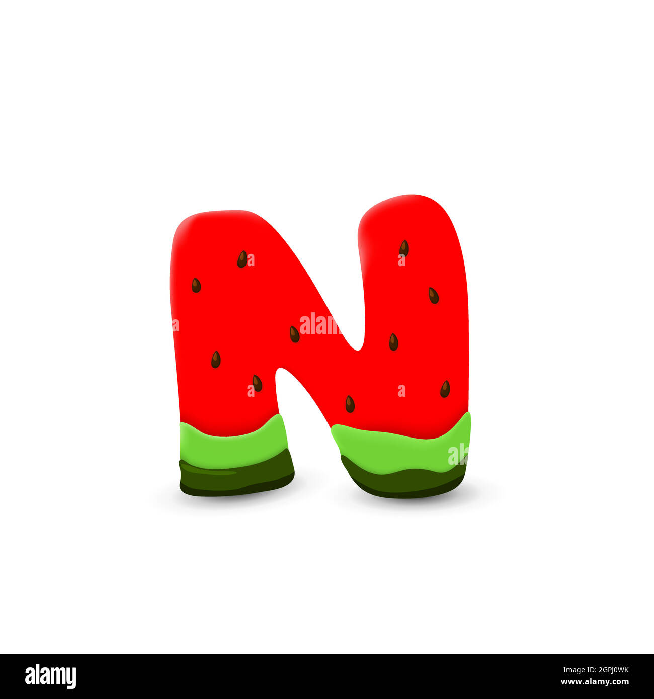 Watermelon letter N Stock Vector Image & Art - Alamy