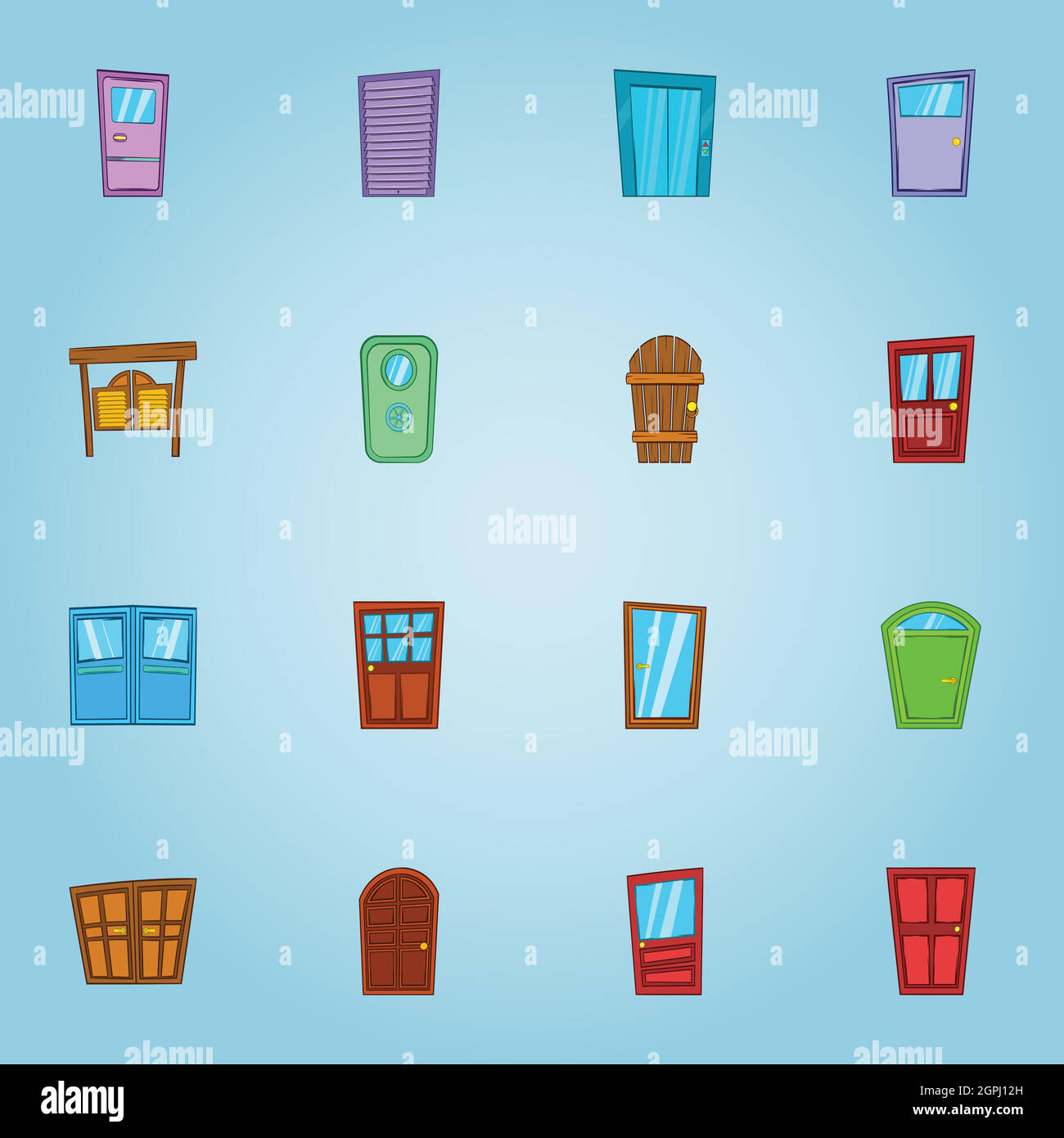 Cartoon style doors hi-res stock photography and images - Alamy