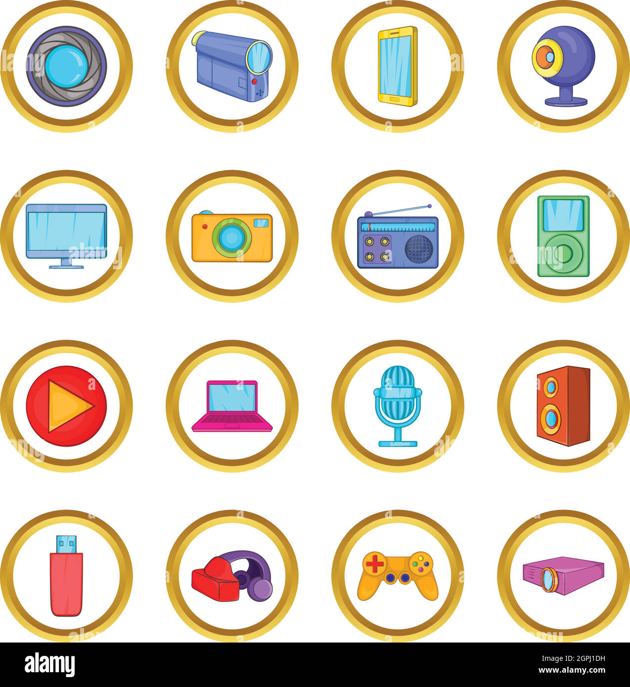 Multimedia vector set, cartoon style Stock Vector Image & Art - Alamy