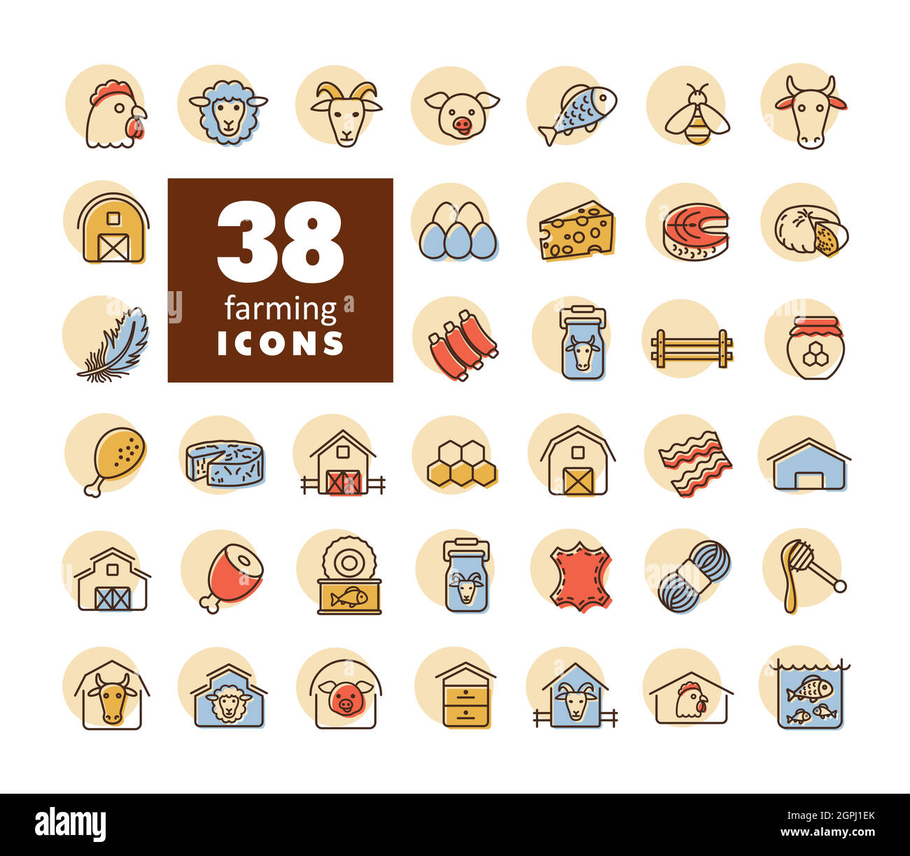 Farm animal icons vector set Stock Vector Image & Art - Alamy