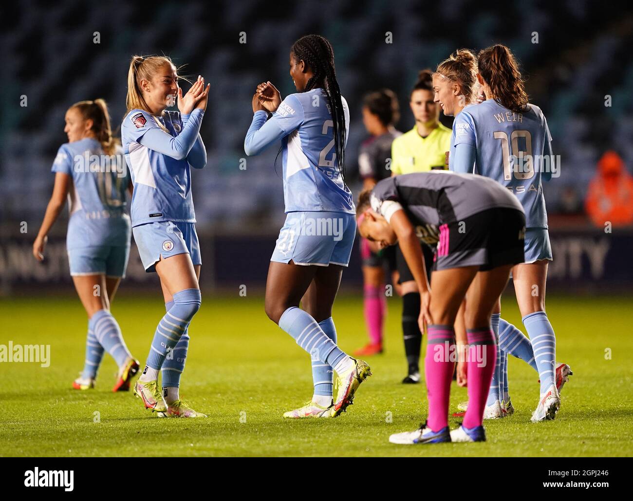 Manchester City's Khadija Shaw celebrates after scoring her sides third ...