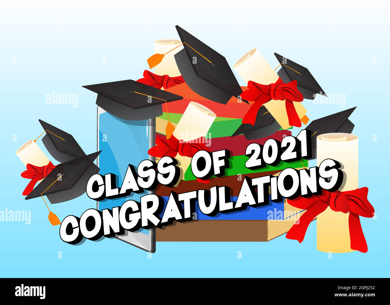 Class of 2021 Congratulations. Online Virtual Graduation Stock Vector ...