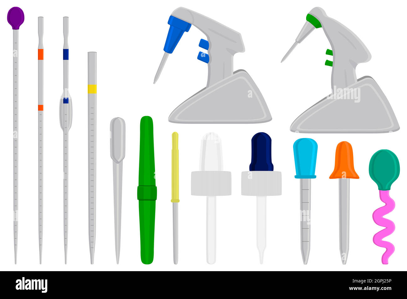 Illustration on theme big kit different medical pipette, dropper for ... Illustration on theme big kit different medical pipette, dropper for ...