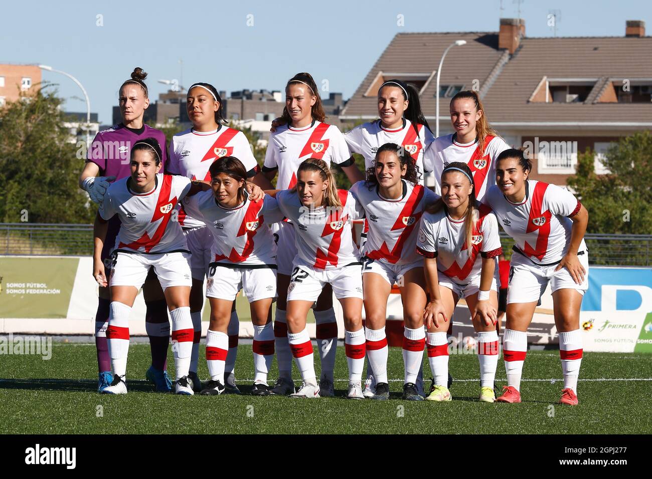 Madrid, Spain. 29th Sep, 2021. Rayo Vallecano Femenino team group line ...