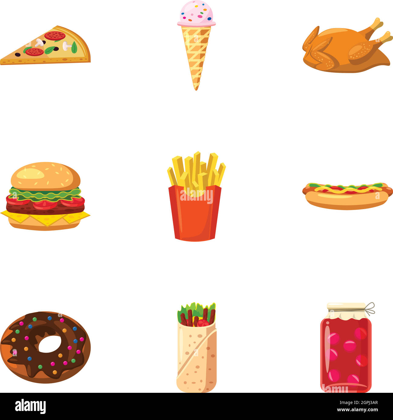 Vector big food set Stock Vector Images - Alamy