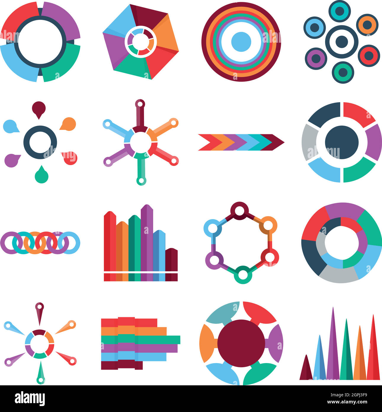 Infographic items icons set, flat style Stock Vector Image & Art - Alamy