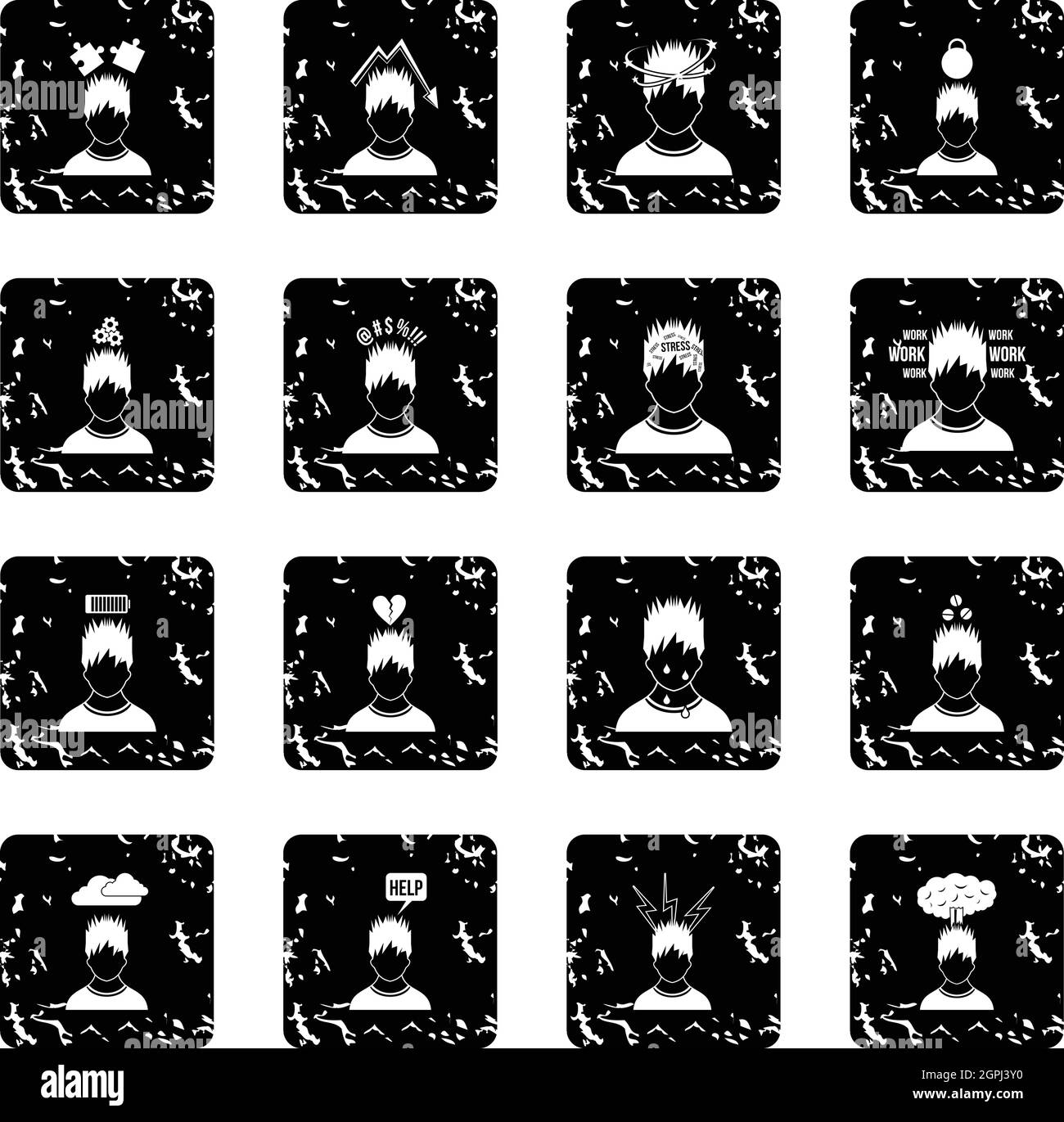 Stressed icon Cut Out Stock Images & Pictures - Alamy