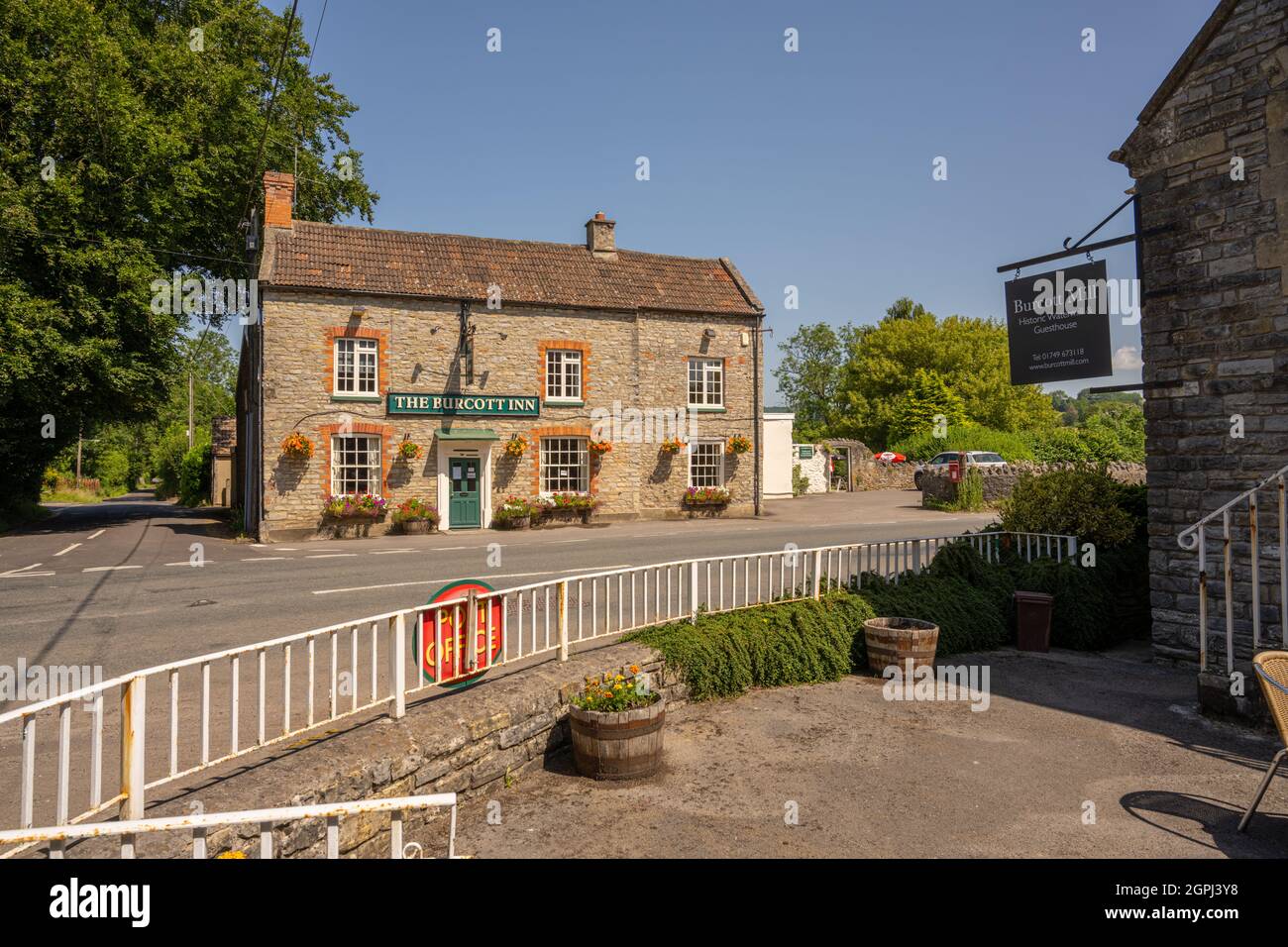 The Burcott in, and milll at Wookey Somerset Stock Photo - Alamy