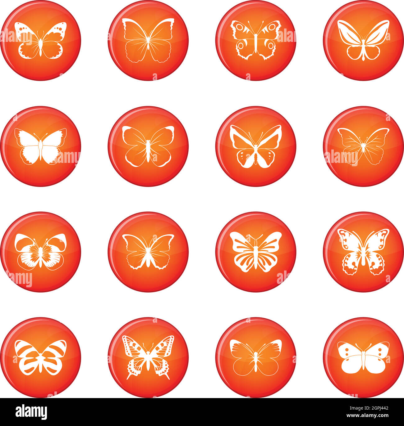 Butterfly set icons vector set Stock Vector Image & Art - Alamy
