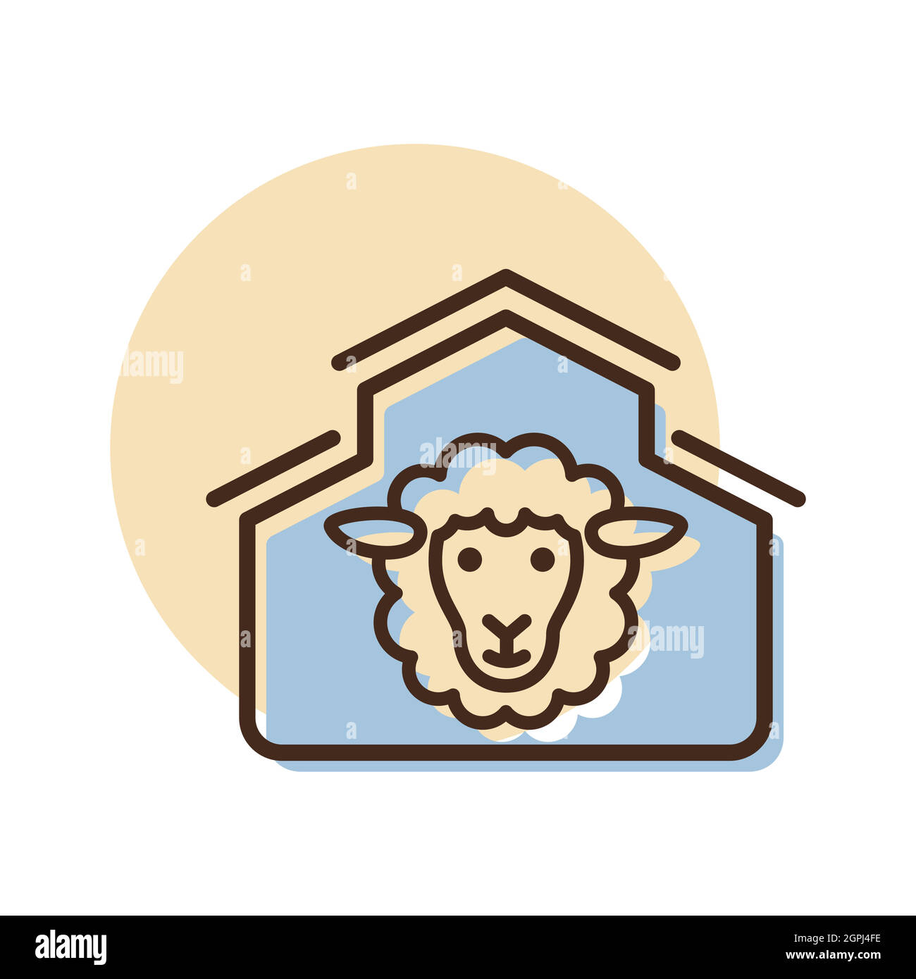 Sheep house vector icon. Farm animal sign Stock Vector Image & Art - Alamy