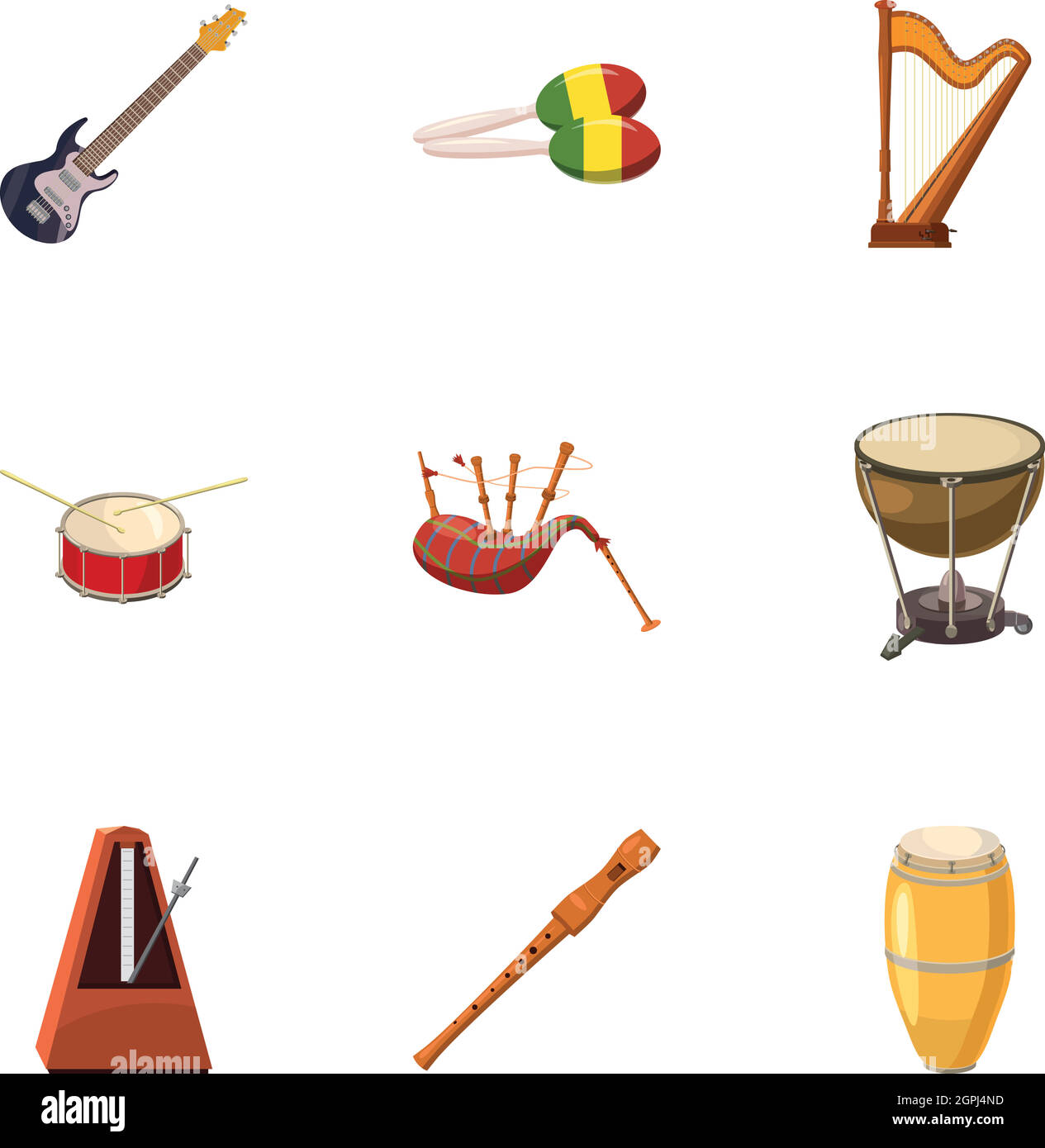 Tools for music icons set, cartoon style Stock Vector Image & Art - Alamy