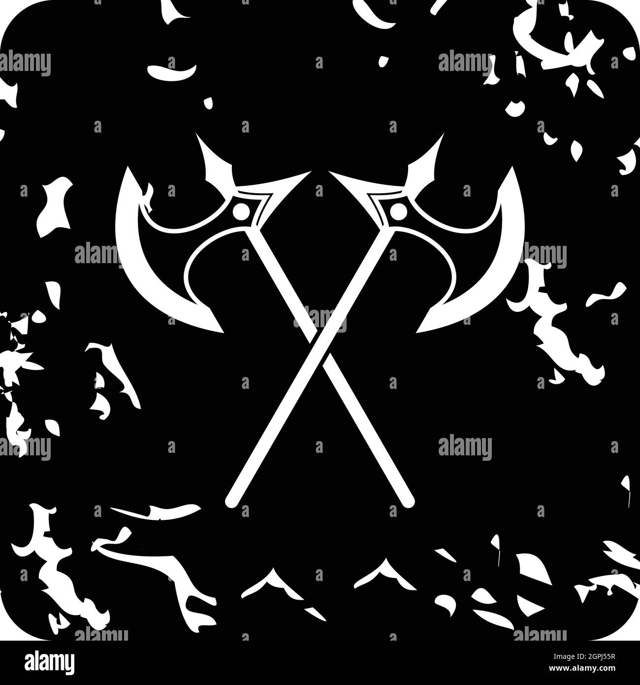 Two battle axes icon, grunge style Stock Vector Image & Art - Alamy