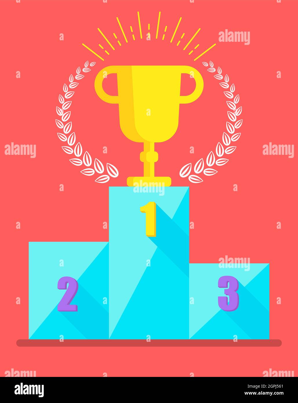 Winner Cup on the podium. First place in the competition Stock Vector ...