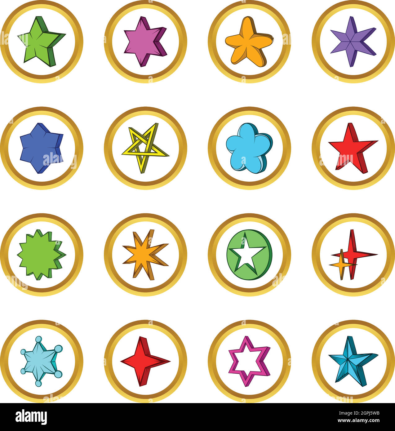 Vector set flower star Cut Out Stock Images & Pictures - Alamy