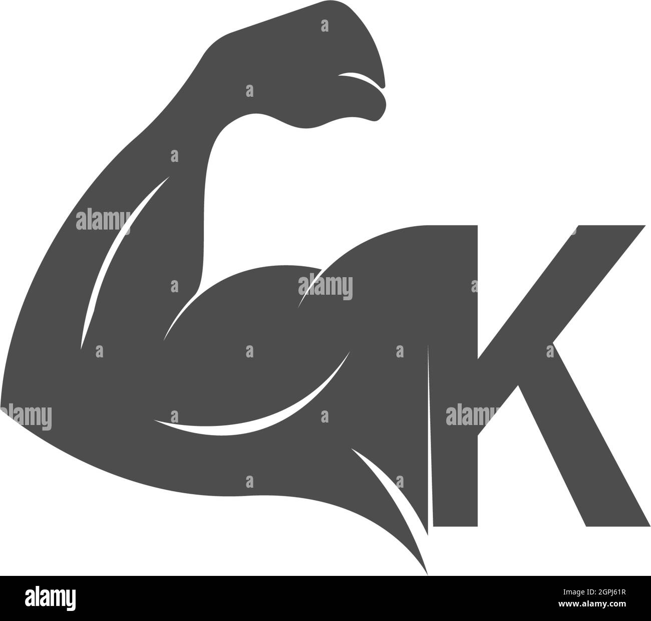 Letter K logo icon with muscle arm design vector Stock Vector Image ...