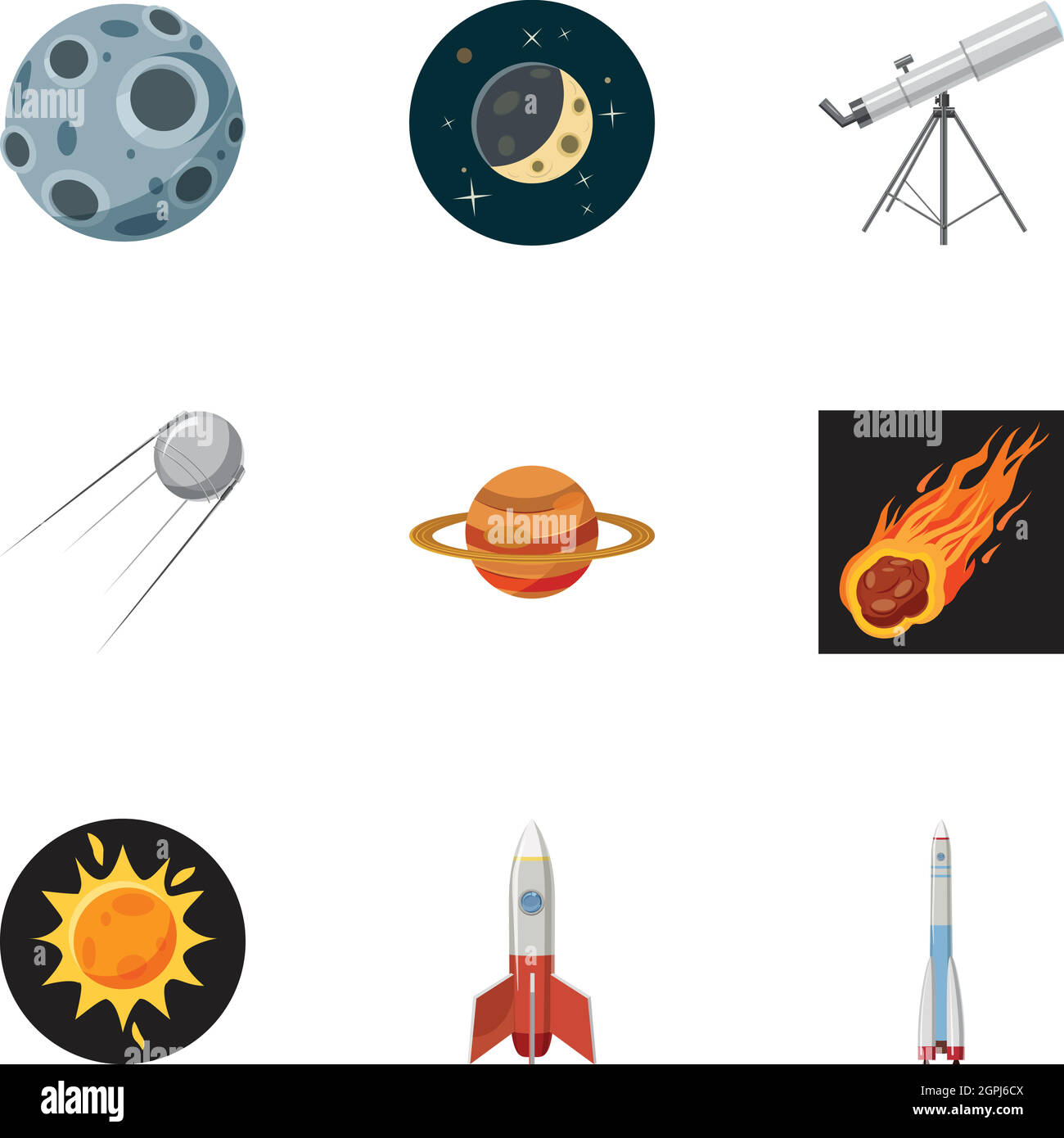 Galaxy icons set, cartoon style Stock Vector Image & Art - Alamy