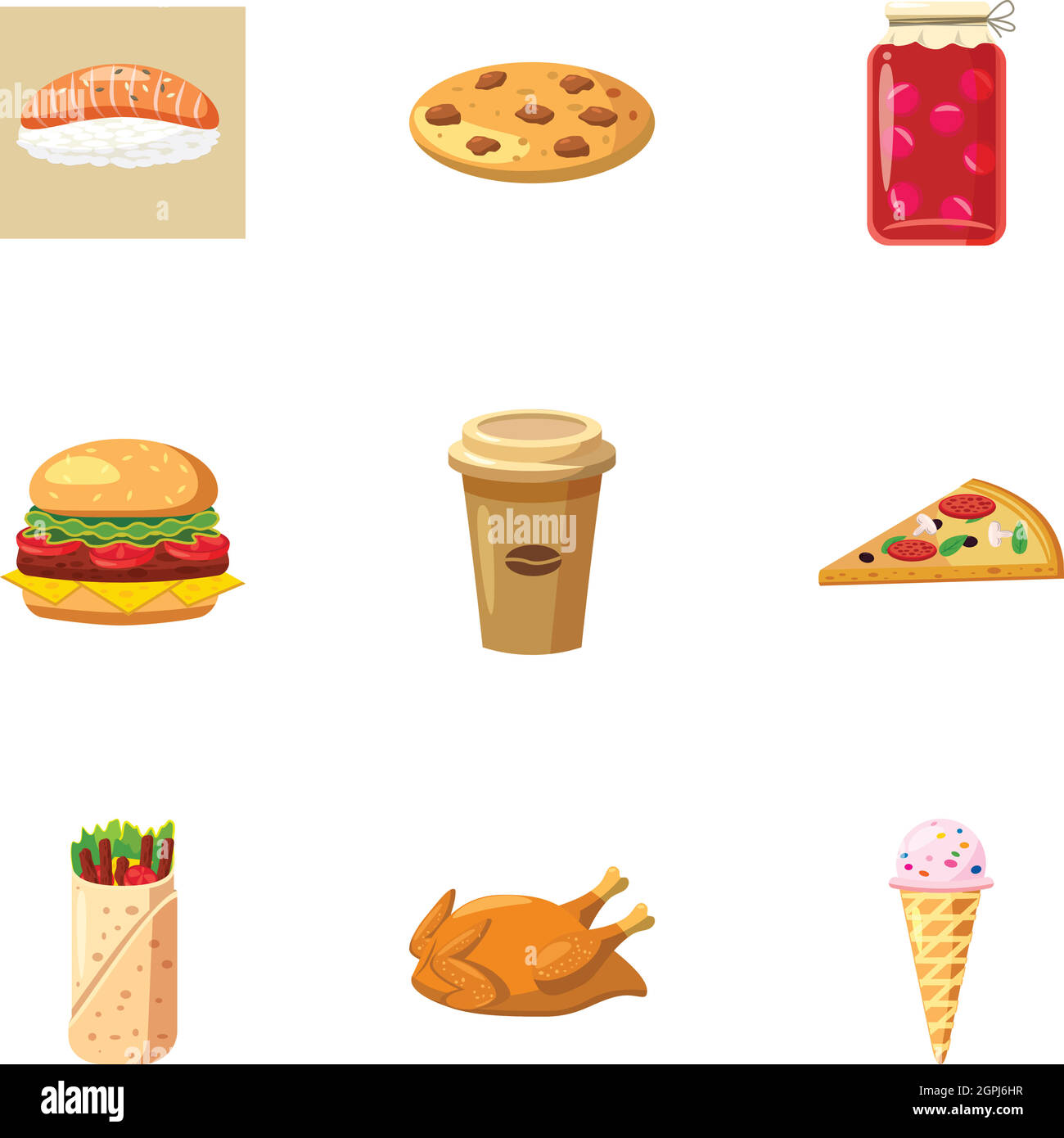 Vector big food set Stock Vector Images - Alamy